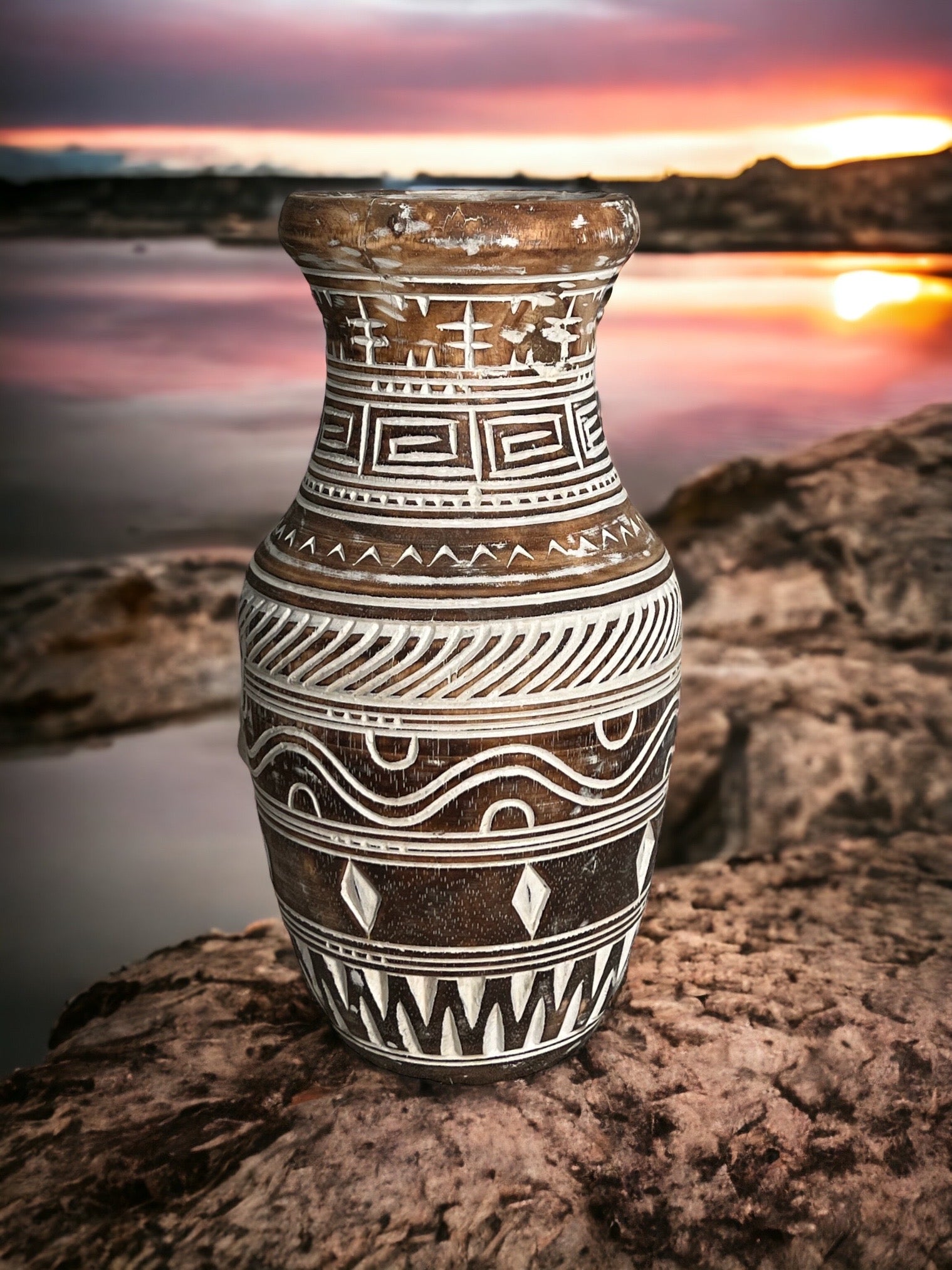 Wooden Tribal Pot – Palms of Bali