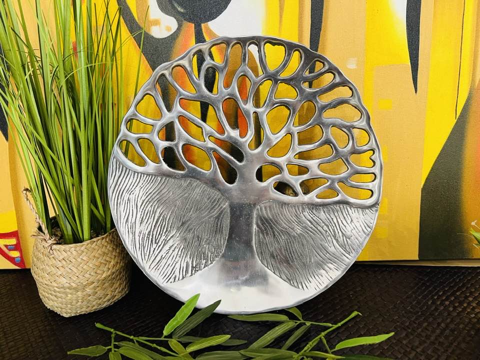 Tree of Life Silverware Plate Large – Palms of Bali